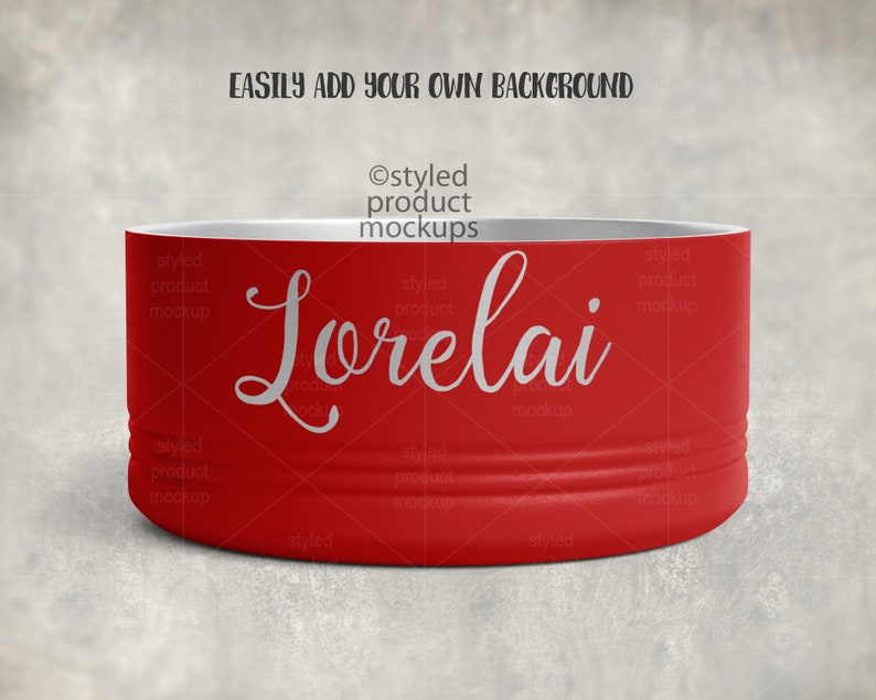 Laser Etched 32oz Pet Bowl Mockup | Add Your Own Image and Background ...
