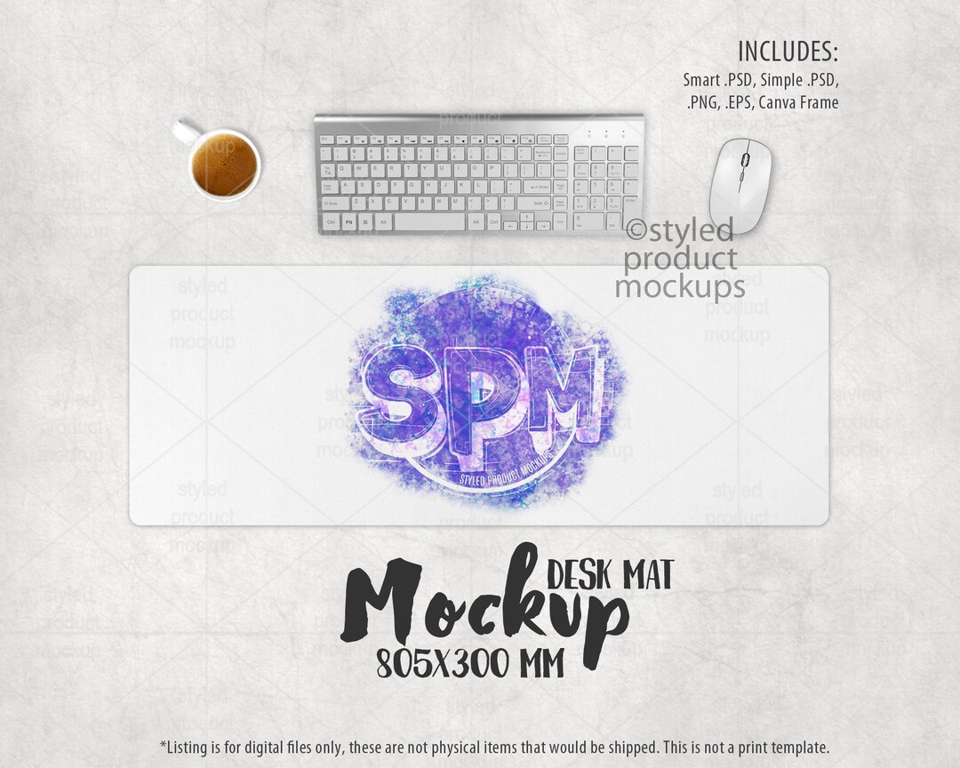 Dye Sublimation 805 X 300 Mm Gaming Desk Mat Mockup | Add Your Own ...