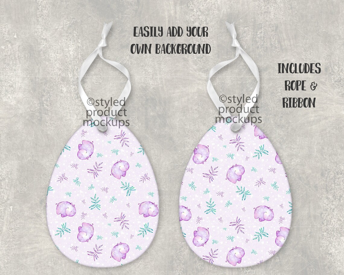 Dye Sublimation Egg Shaped Easter Basket Gift Tag Mockup Add - Etsy