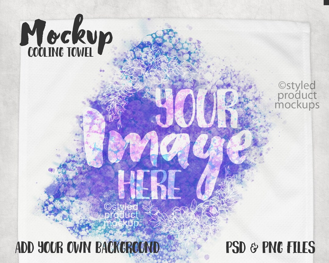 Dye Sublimation Cooling Towel Closeup Mockup | Add Your Own Image and ...
