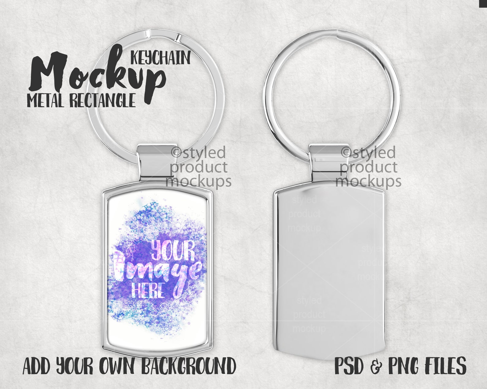 Dye Sublimation Metal Rectangle Keychain Mockup Add Your Own - Etsy