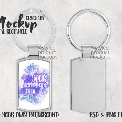 Dye Sublimation Rectangle Acrylic Keychain Mockup Add Your - Etsy