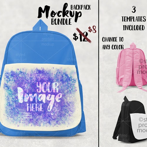 Dye Sublimation Kids Small Backpack Mockup Add Your Own - Etsy