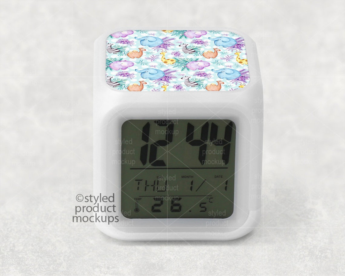 Dye Sublimation LED Light up Digital Alarm Clock Top View - Etsy
