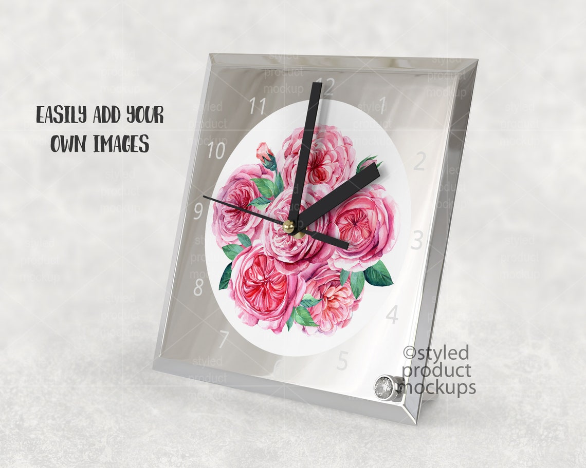 Dye Sublimation Square Glass Mirror Clock Mockup Add Your - Etsy