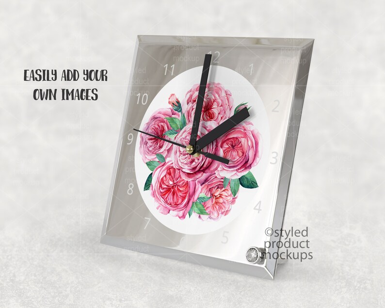 Dye Sublimation Square Glass Mirror Clock Mockup Add Your - Etsy