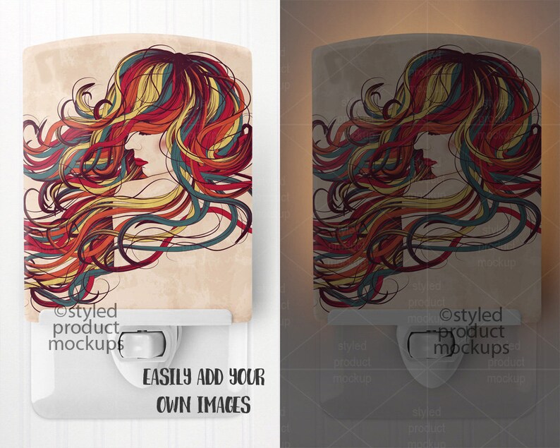 Dye Sublimation Night Light Mockup Template | Add Your Own Image and ...