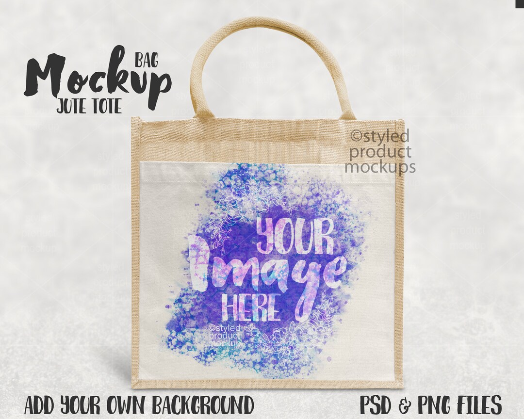 Dye Sublimation 30x30cm Jute Tote Bag Mockup Add Your Own - Etsy