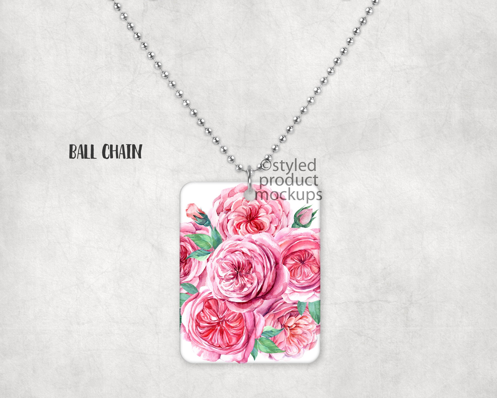 Dye Sublimation 45x35mm Rectangle Necklace Mockup Add Your - Etsy