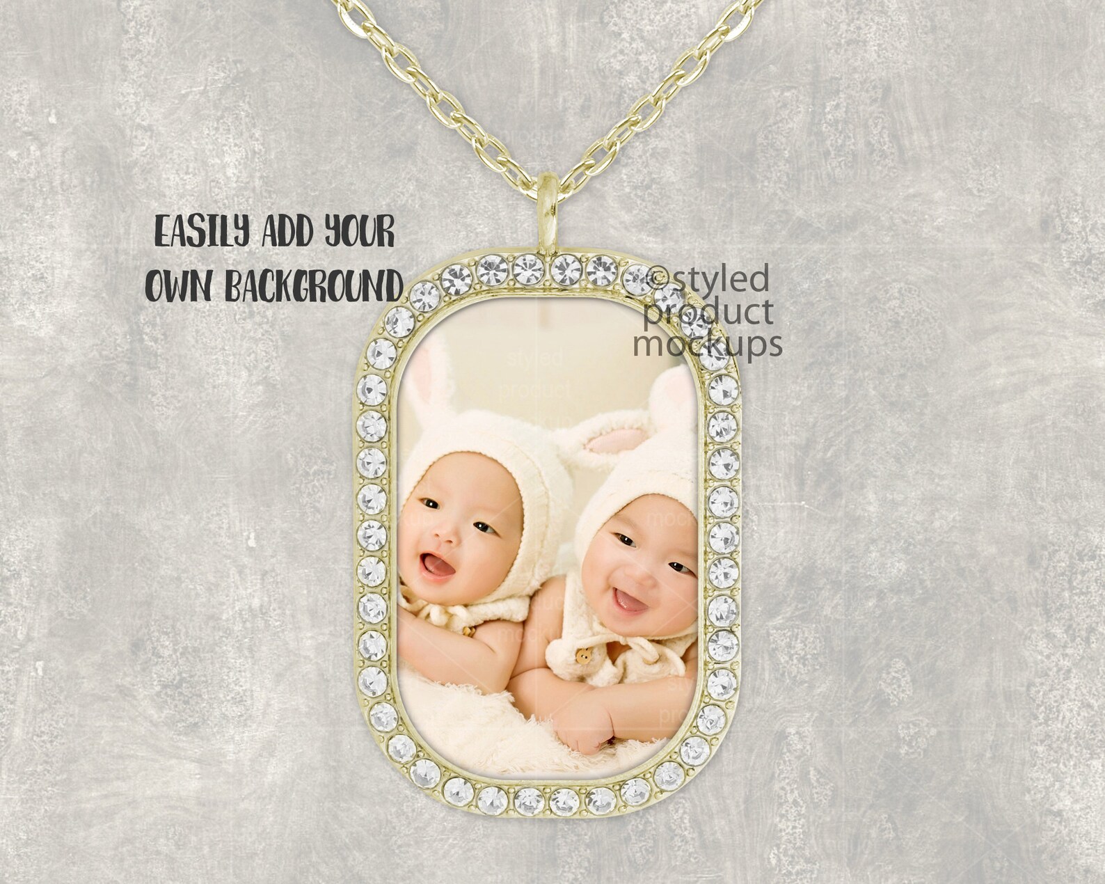 Dye Sublimation Dog Tag Shaped Bling Rhinestone Necklace - Etsy