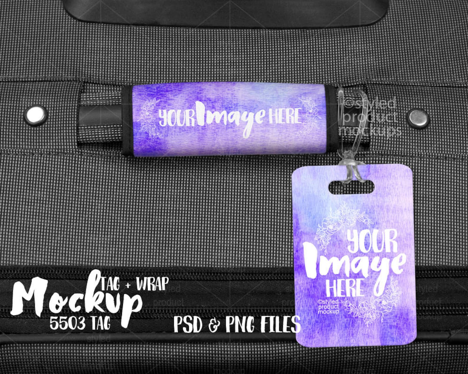 Sublimation Rectangle Luggage Tag and Wrap Mockup Template - Etsy