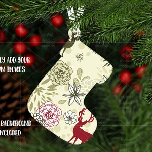 Dye Sublimation Stocking Shaped Ornament Mockup | Add Your Own Image ...