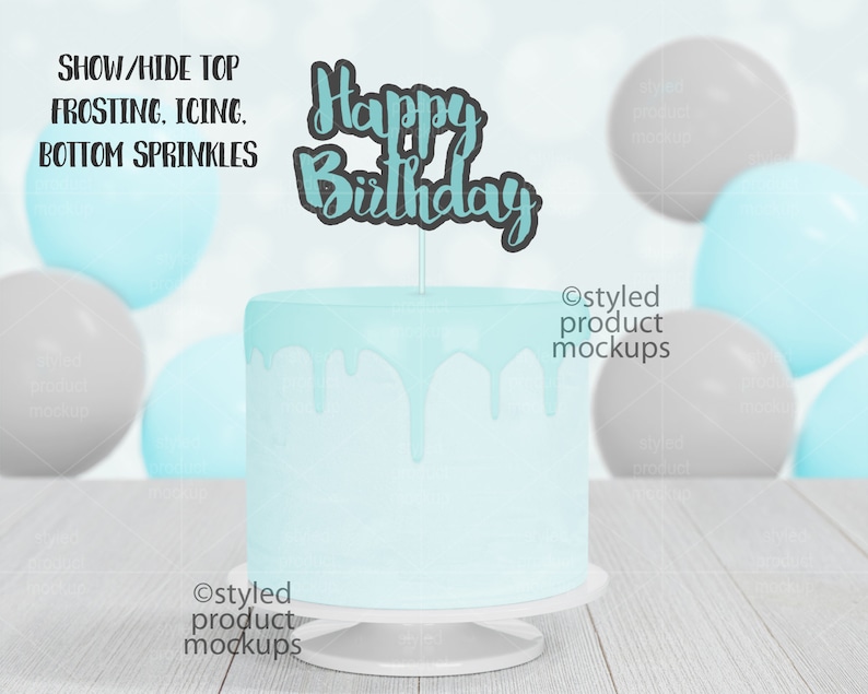 Cake Topper Decoration Mockup Add Your Own Image - Etsy
