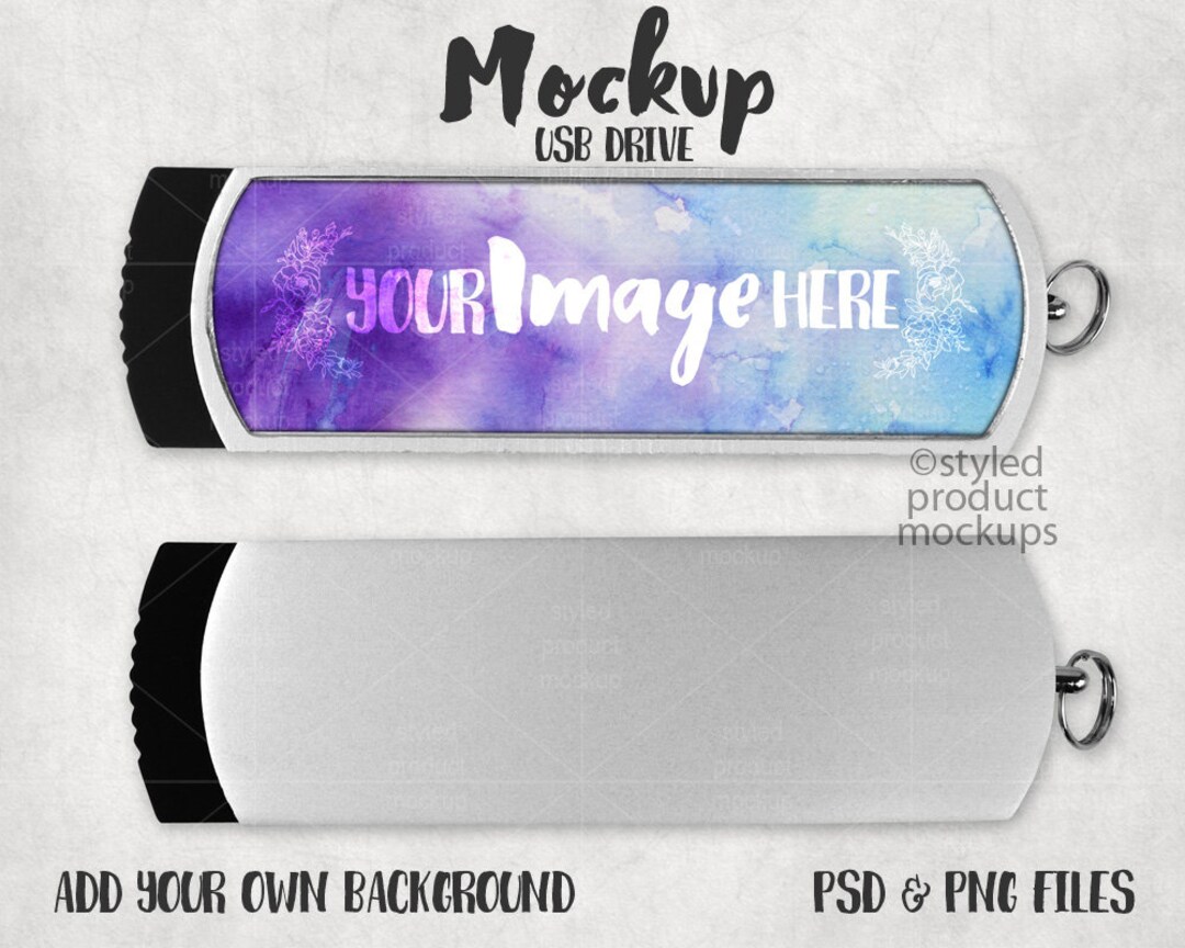 Sublimation USB Flash Drive Mockup Template | Add Your Own Image and ...