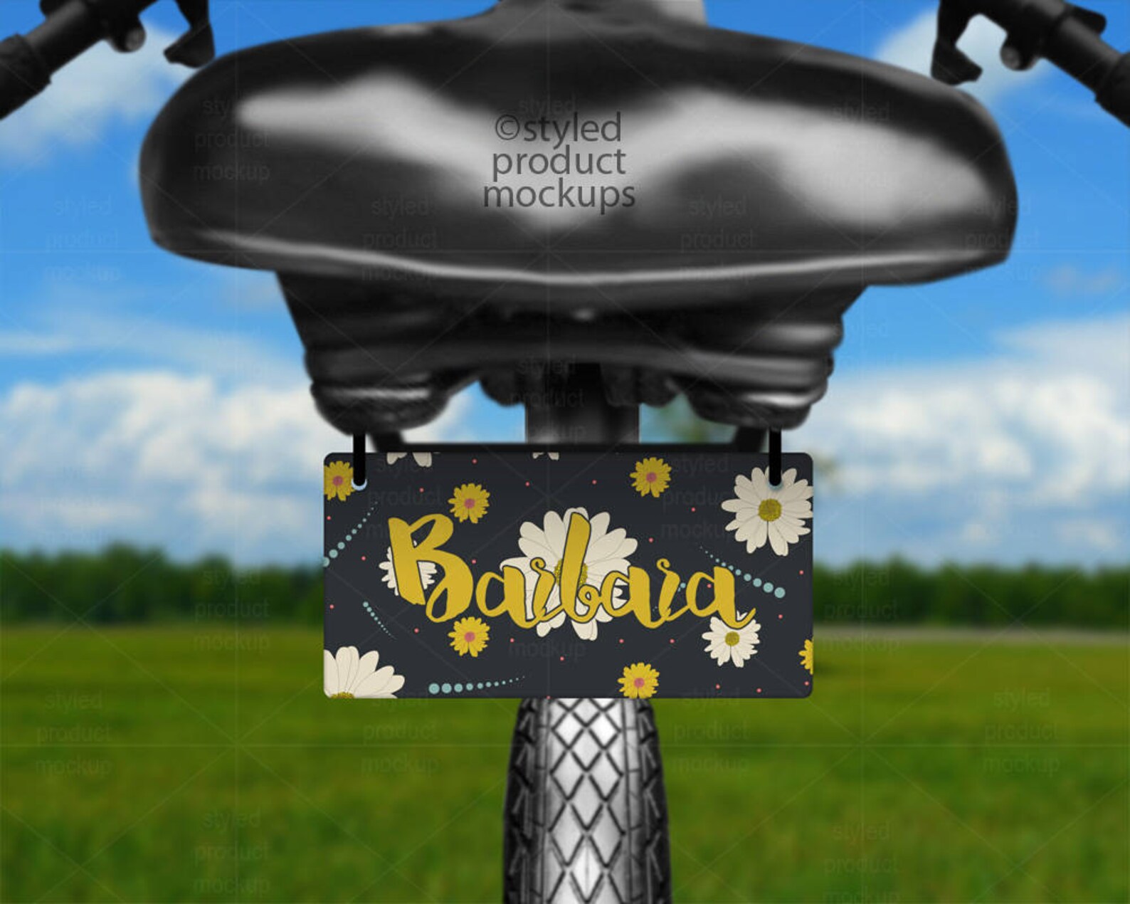 Bicycle License Plate Mockup Template Add Your Own - Etsy