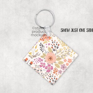Dye Sublimation Diamond Hardboard Keychain Mockup | Add Your Own Image ...