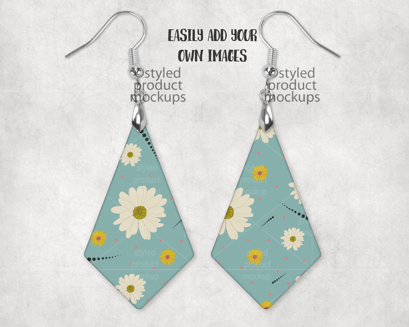 Dye Sublimation Drop Diamond Shaped Earring Mockup Add Your - Etsy