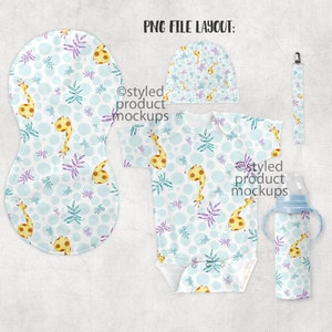 Dye Sublimation Baby Gift Set Mockup | Add Your Own Image and ...