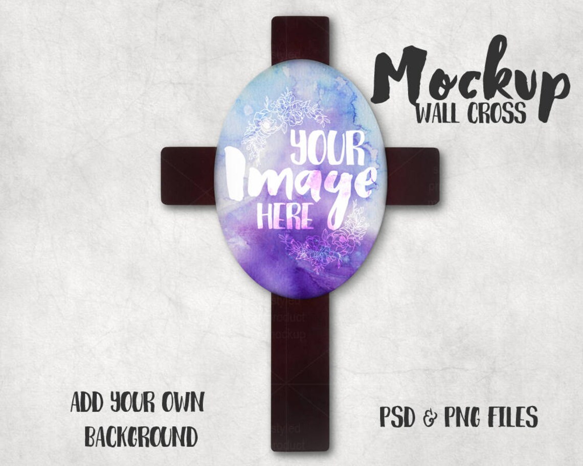 Dye Sublimation Wall Cross Template Mockup | Add Your Own Image and ...
