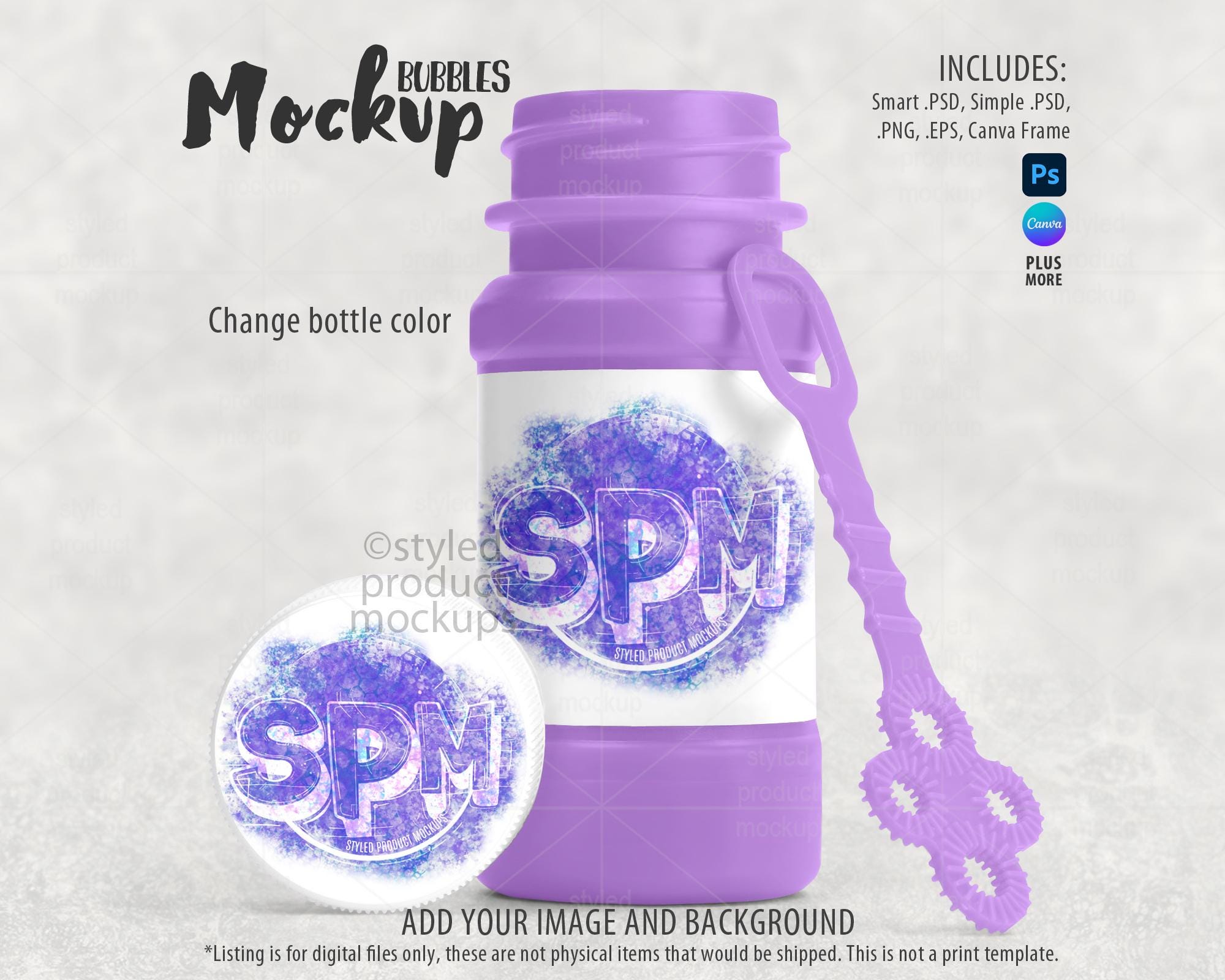 Party Favor Bubble Label Mockup | Add Your Own Image and Background - Etsy