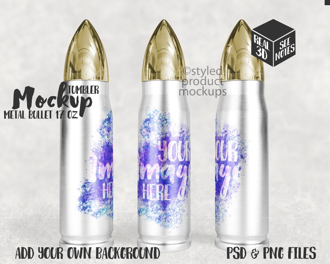Dye Sublimation 17oz Metal Bullet Tumbler Mockup | Add Your Own Image ...