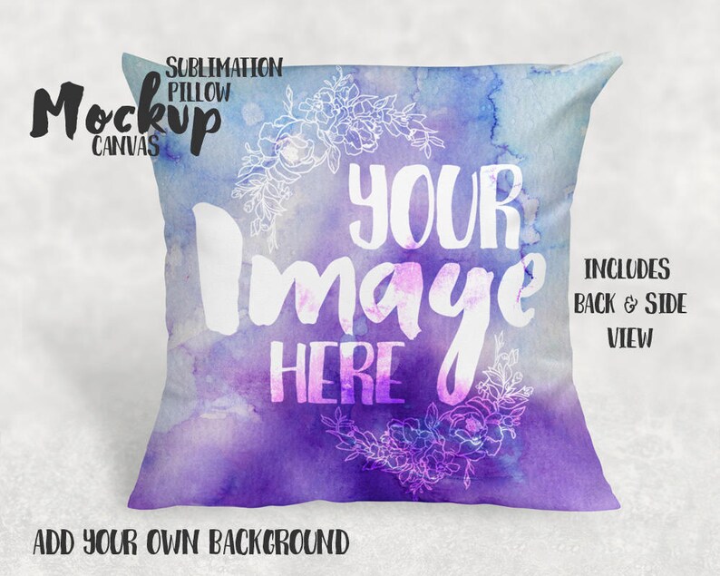 Sublimation canvas throw pillow sham mockup template Add your | Etsy
