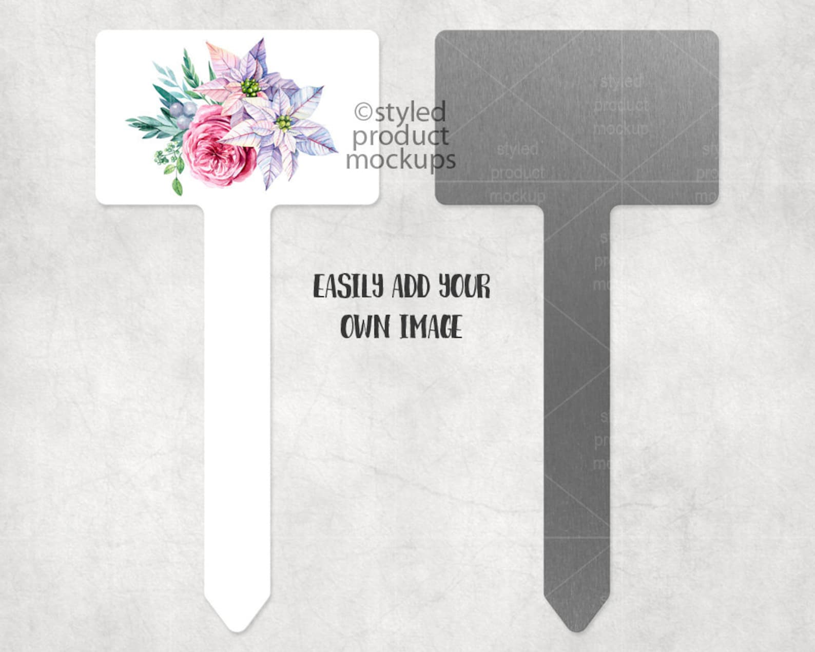 Dye Sublimation Rectangle Shaped Garden Stake Template Mockup | Add ...