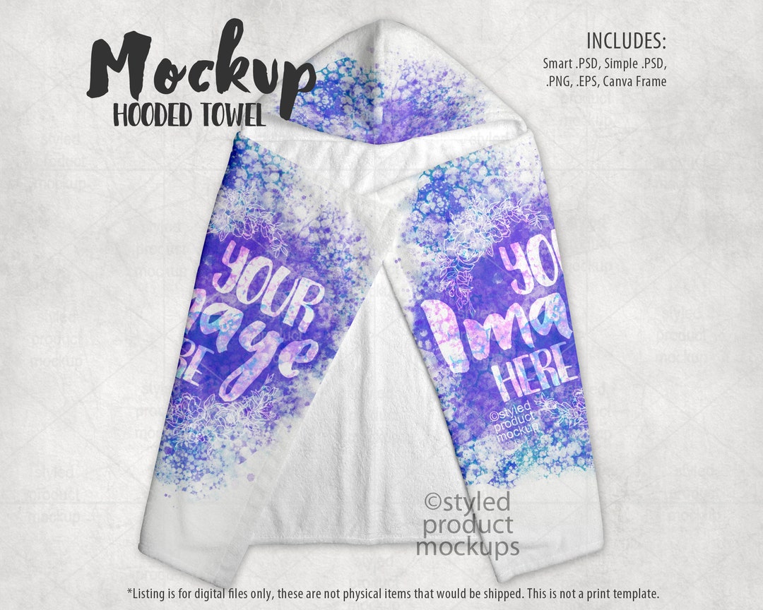 Hooded Towel Mockup | Add Your Own Image and Background - Etsy