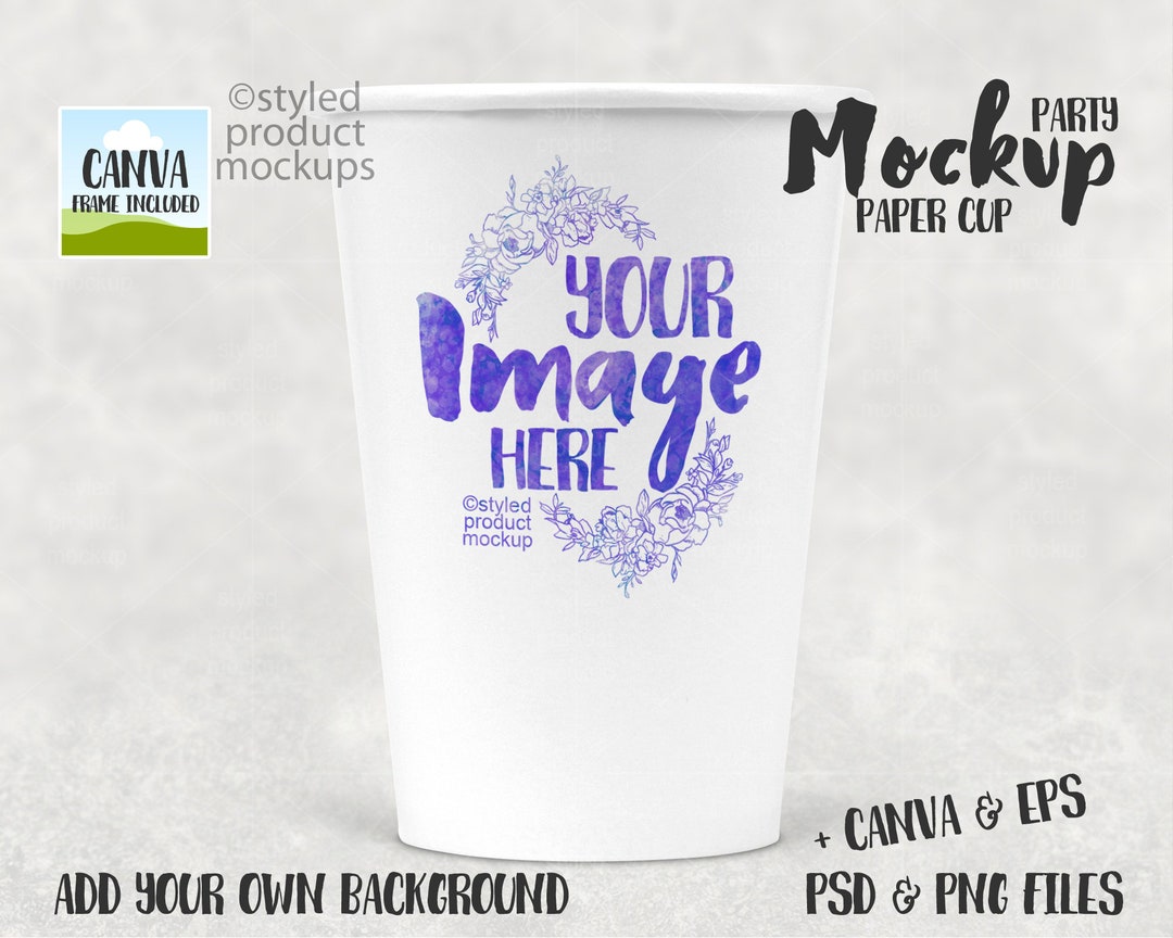 Paper Party Cup Mockup | Add Your Own Image and Background - Etsy