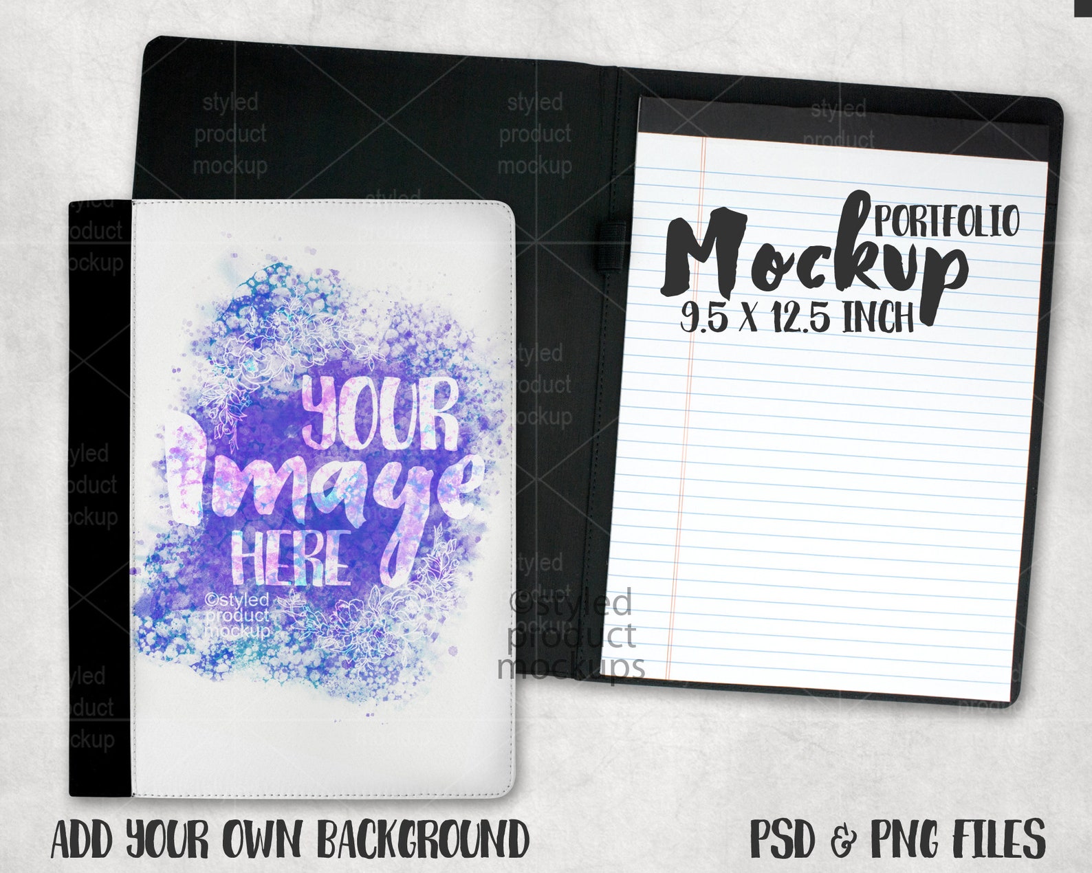 Dye Sublimation Paper Padfolio Portfolio Mockup Add Your Own - Etsy