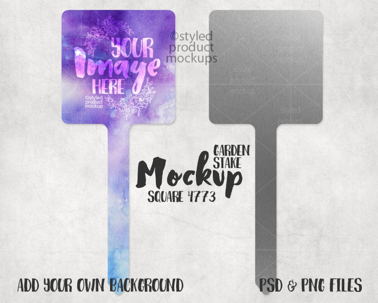 Dye Sublimation Square Shaped Garden Stake Template Mockup | Add Your ...