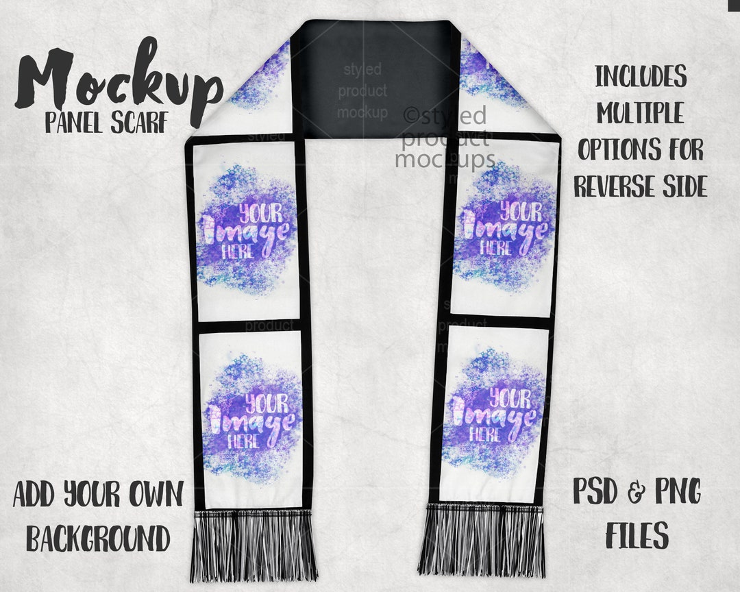 Dye Sublimation Panel Scarf Mockup | Add Your Own Image and Background ...