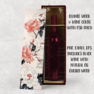 Dye Sublimation Natural Wood Wine Box Mockup Template | Add Your Own ...