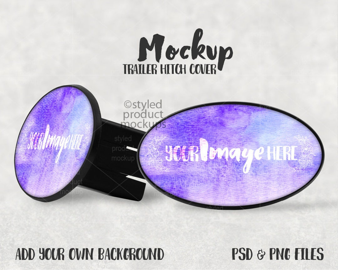 Oval Trailer Hitch Cover Mockup Template| Add Your Own Image and ...