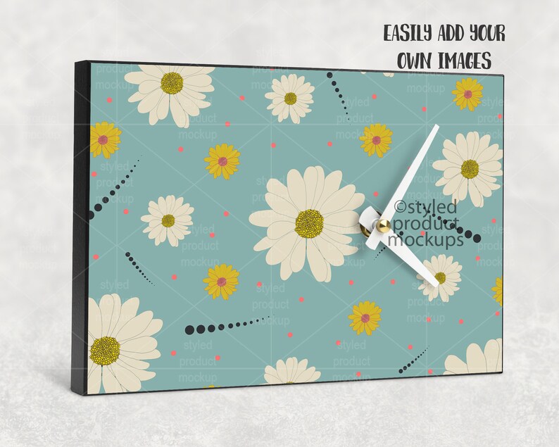 Dye Sublimation Offset Panel Clock Mockup | Add Your Own Image and ...