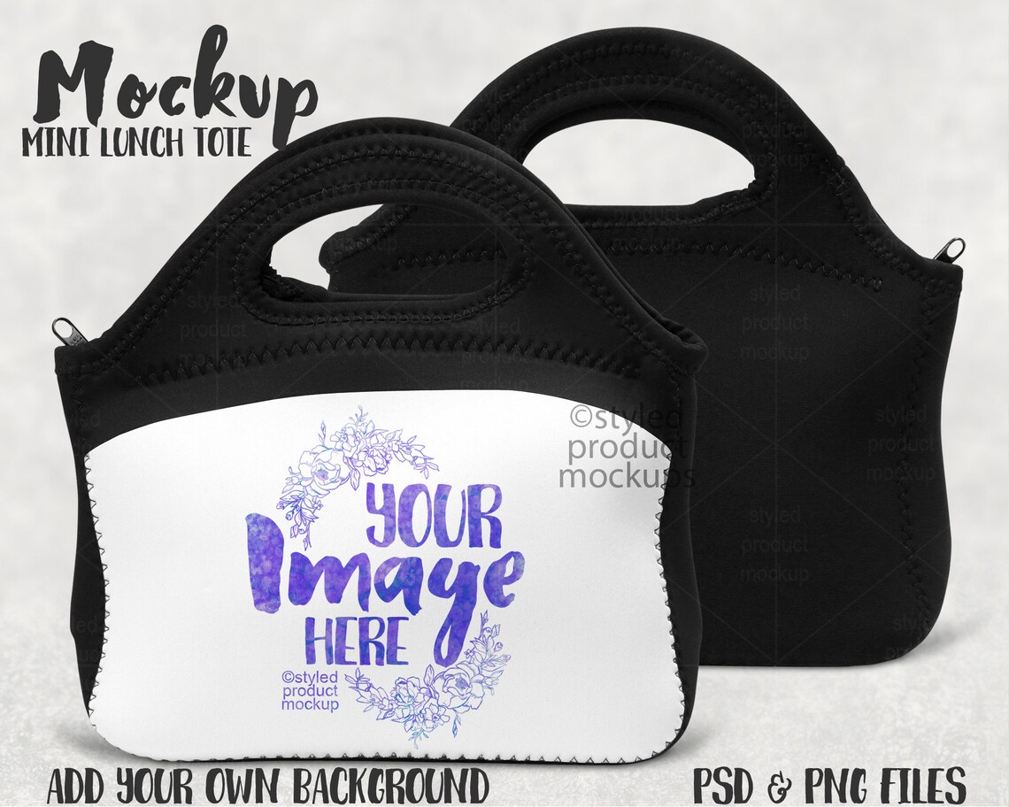 Dye Sublimation Mini Lunch Tote Mockup Add Your Own Image - Etsy