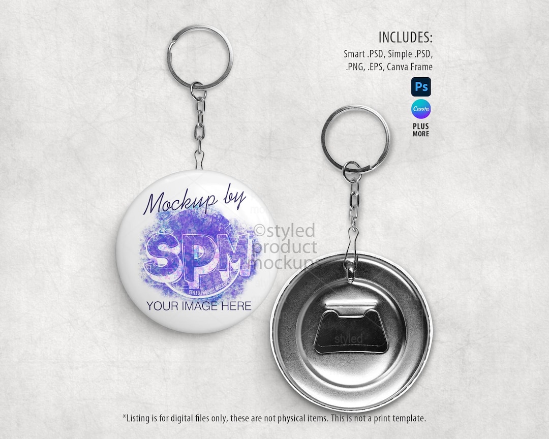 Button Bottle Opener Mockup With Front and Back View - Etsy