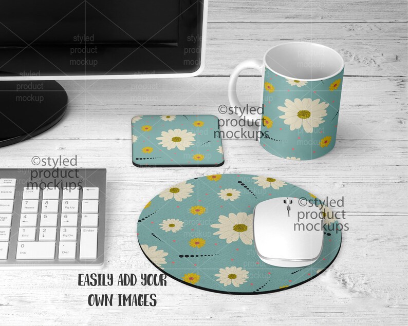 Dye Sublimation Office Desk Set Mockup Add Your Own Image - Etsy India