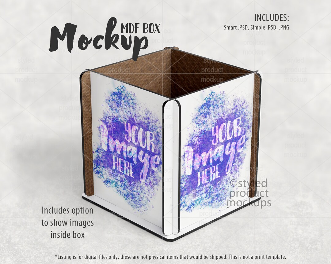 Dye Sublimation MDF Box Mockup | Add Your Own Image and Background - Etsy