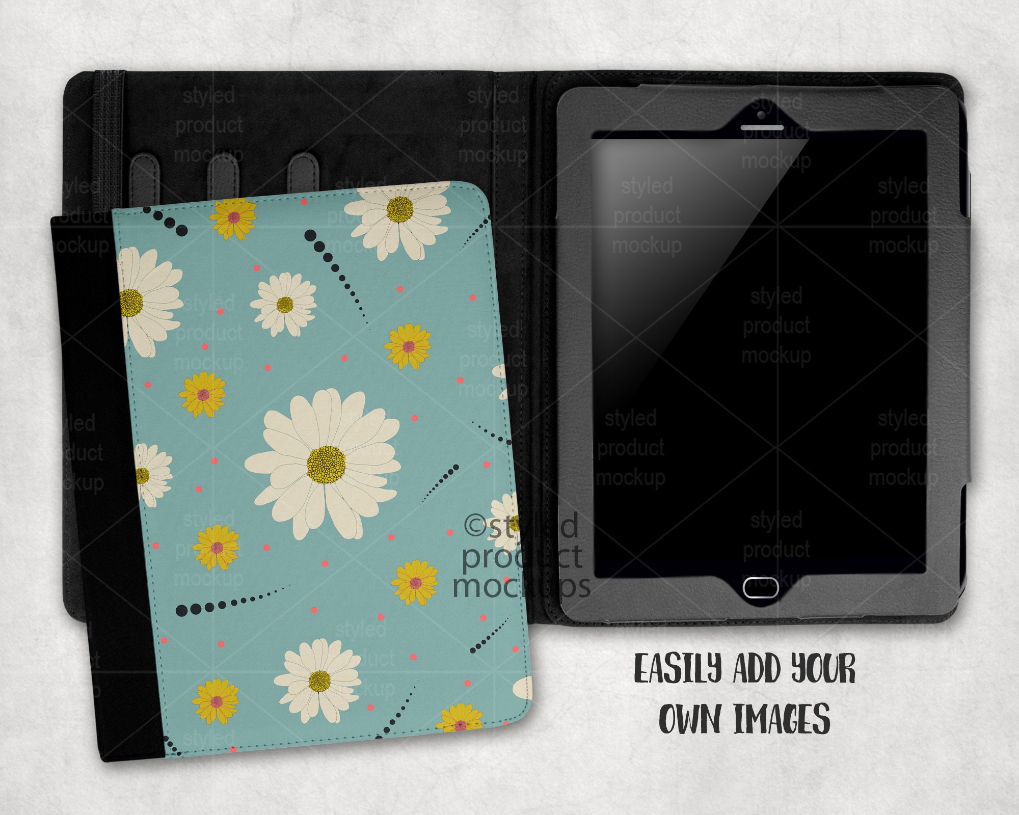 Dye Sublimation Padfolio Style Fabric Tablet Case Cover Mockup | Add ...