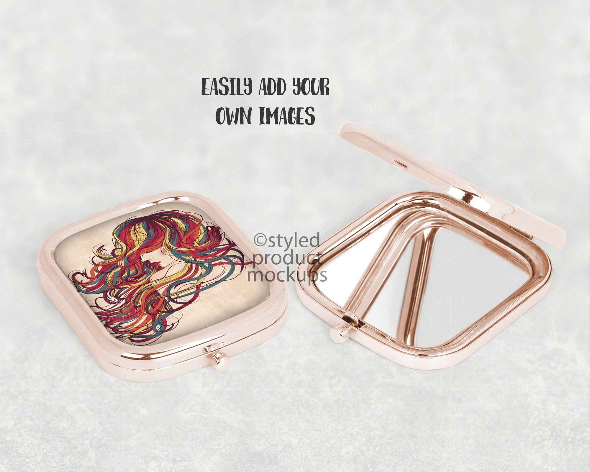 Dye Sublimation Rectangle Compact Mirror Mockup Add Your Own - Etsy