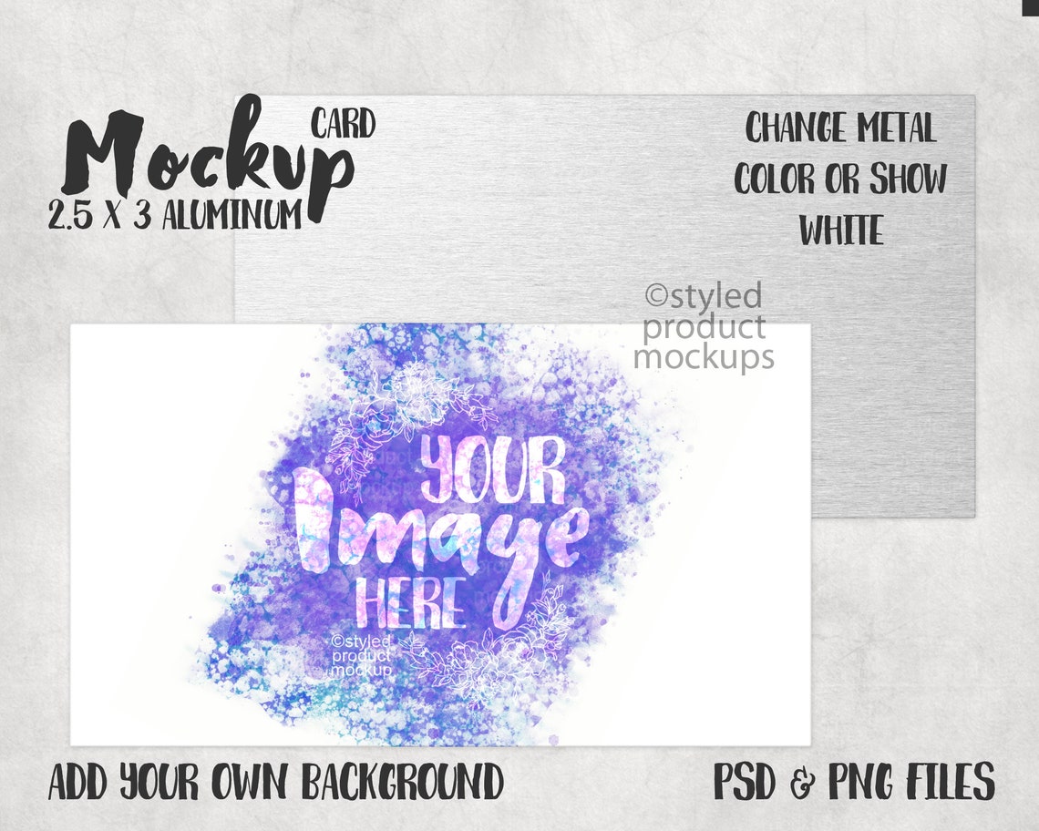 Dye Sublimation Aluminum Wallet Card Mockup Add Your Own - Etsy
