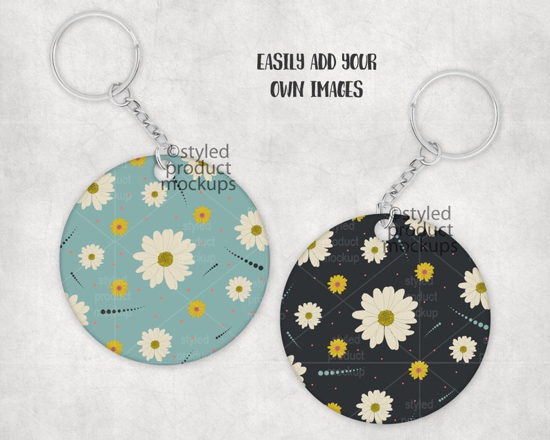 Dye Sublimation Round Keychain Mockup Add Your Own Image and | Etsy