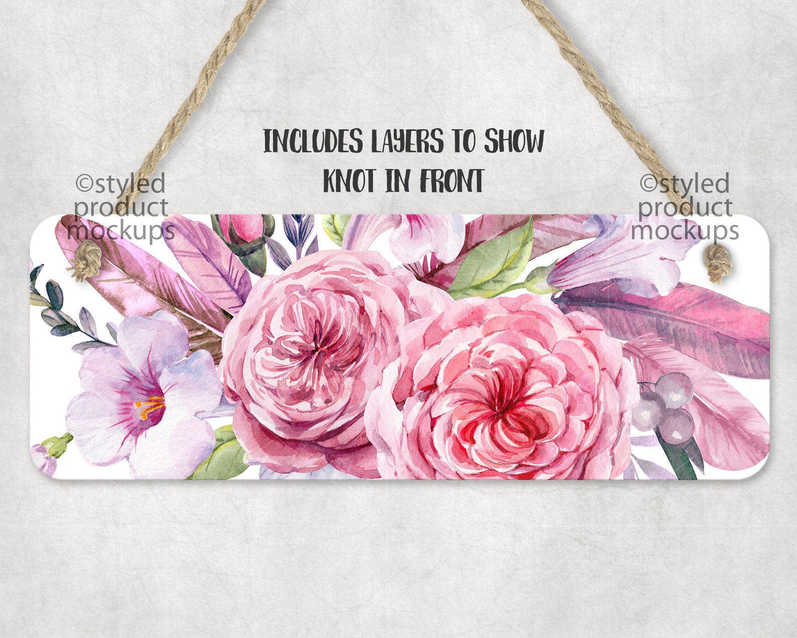 Dye Sublimation 11x4 Inch Sign With Rope Mockup Add Your Own | Etsy