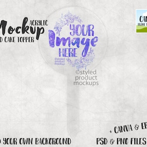 Round Clear Acrylic Cake Topper Mockup | Add Your Own Image and ...