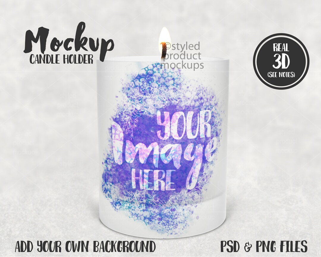 Dye Sublimation 6 Ounce Frosted Glass Candle Holder Mockup - Etsy