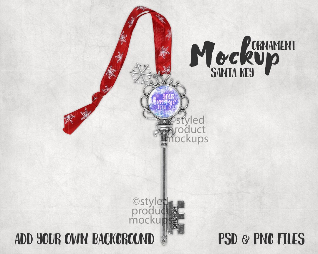 Dye Sublimation Santa Key Ornament Mockup | Add Your Own Image and ...