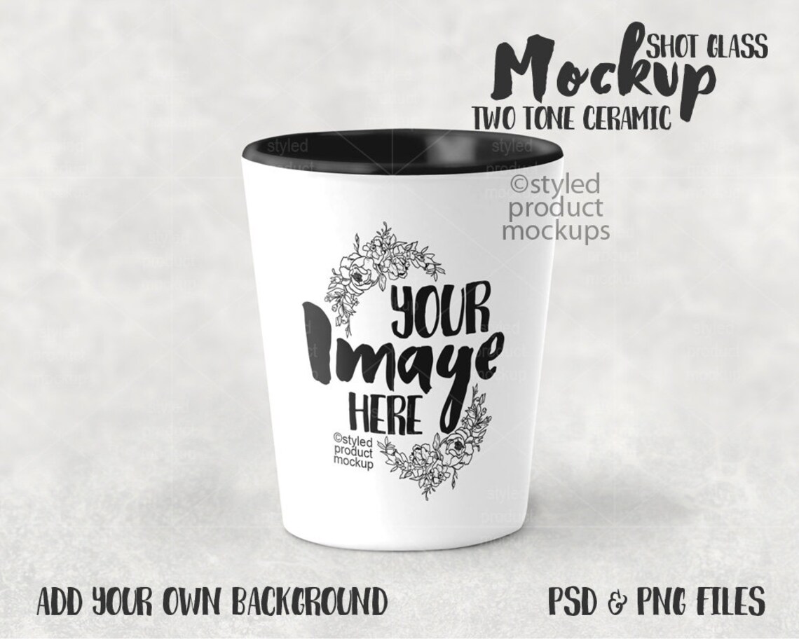 Ceramic Sublimation Shot Glass With Black Rim and Inside Template ...