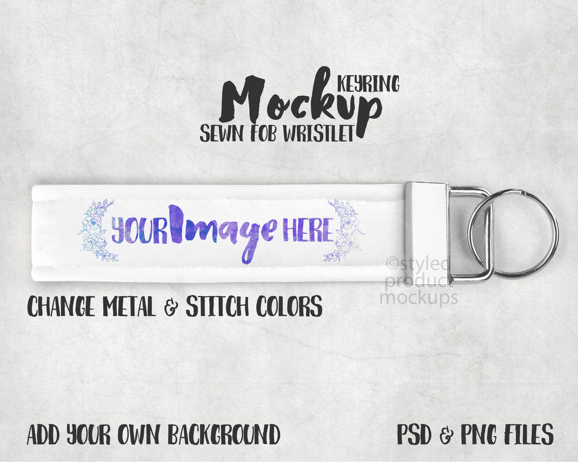 Hand Sewn Key Fob Wristlet Mockup Add Your Own Image and - Etsy