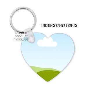 Dye Sublimation Heart Shaped MDF Key Ring Mockup | Add Your Own Image ...